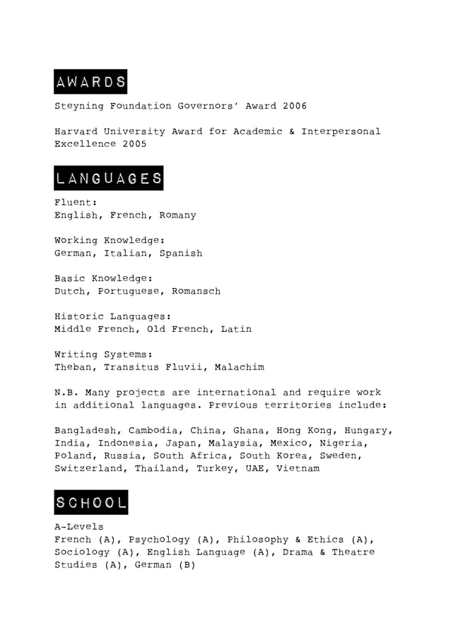 Scar cv | PDF | Resume Writing and Advice | Job Search