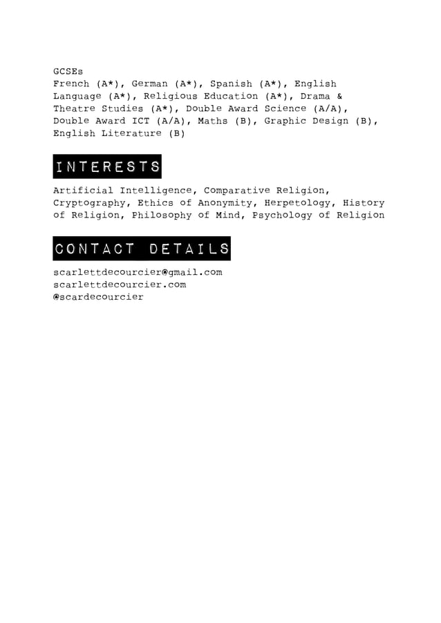 Scar cv | PDF | Resume Writing and Advice | Job Search