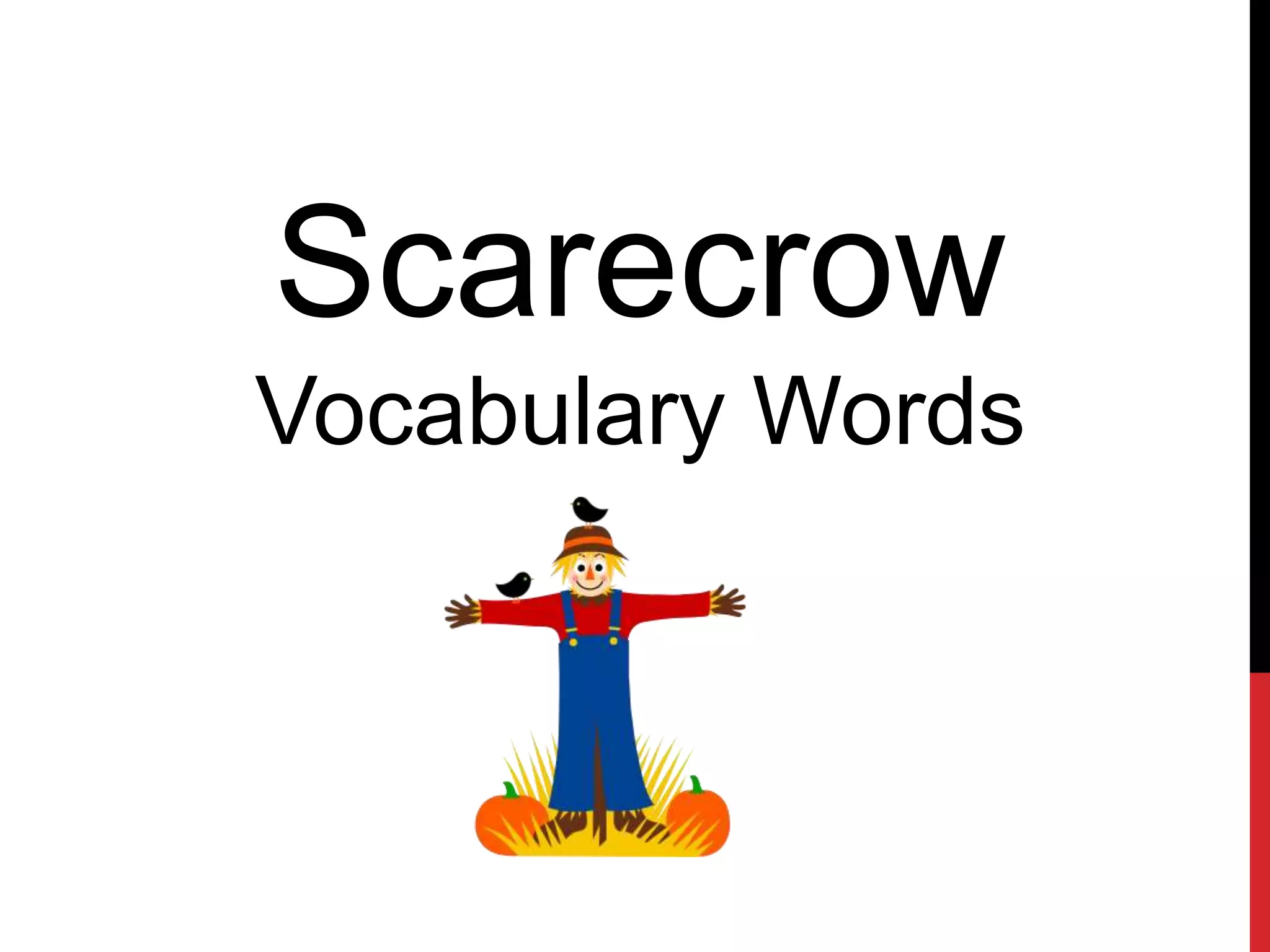 Scarecrow vocabulary | PPTX | Women\'s Outerwear | Women\'s Clothing