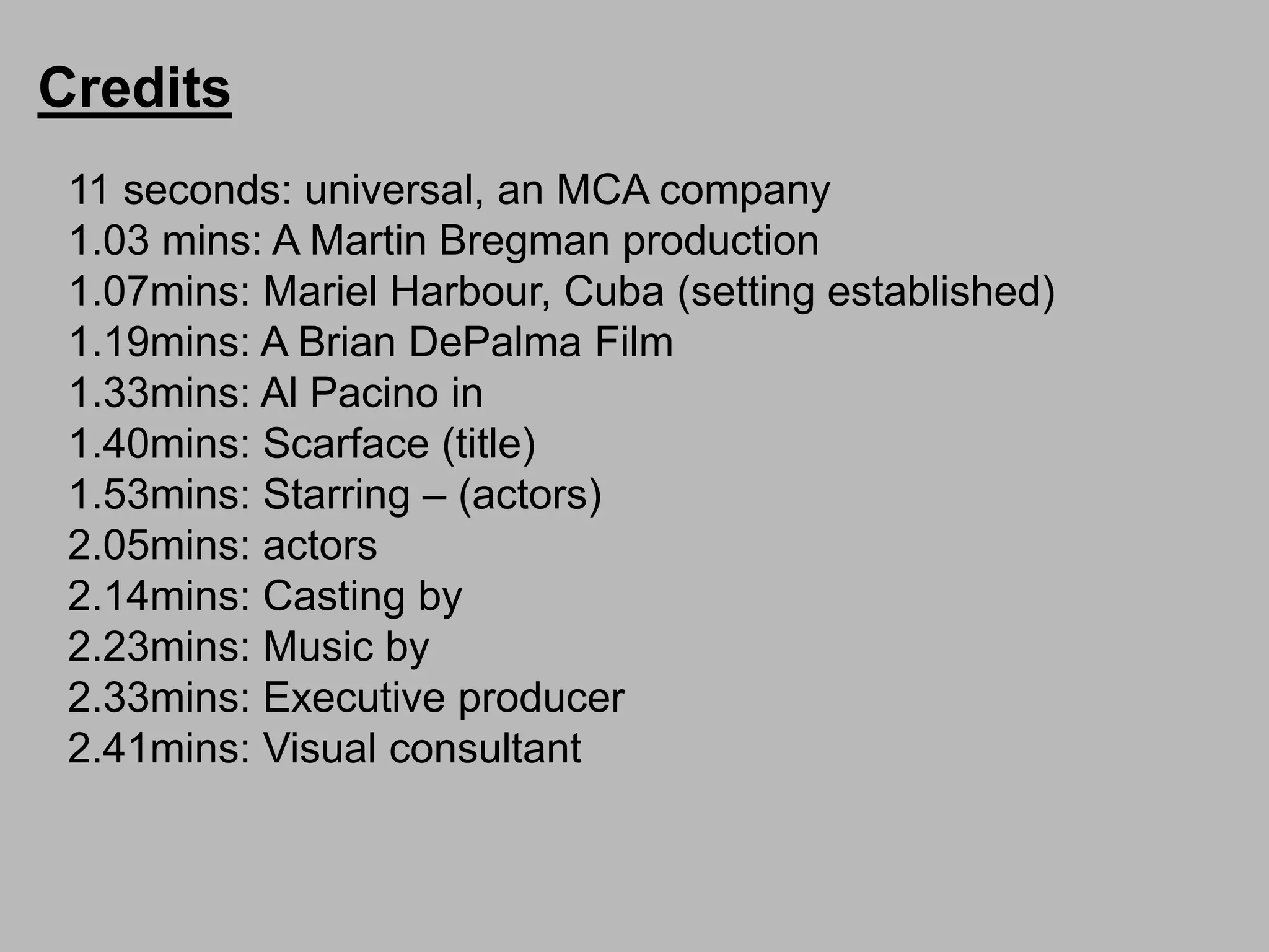 Scarface opening | PPTX