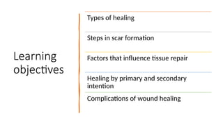 Presentation on Scar Formation in the process of wound healing | PPTX