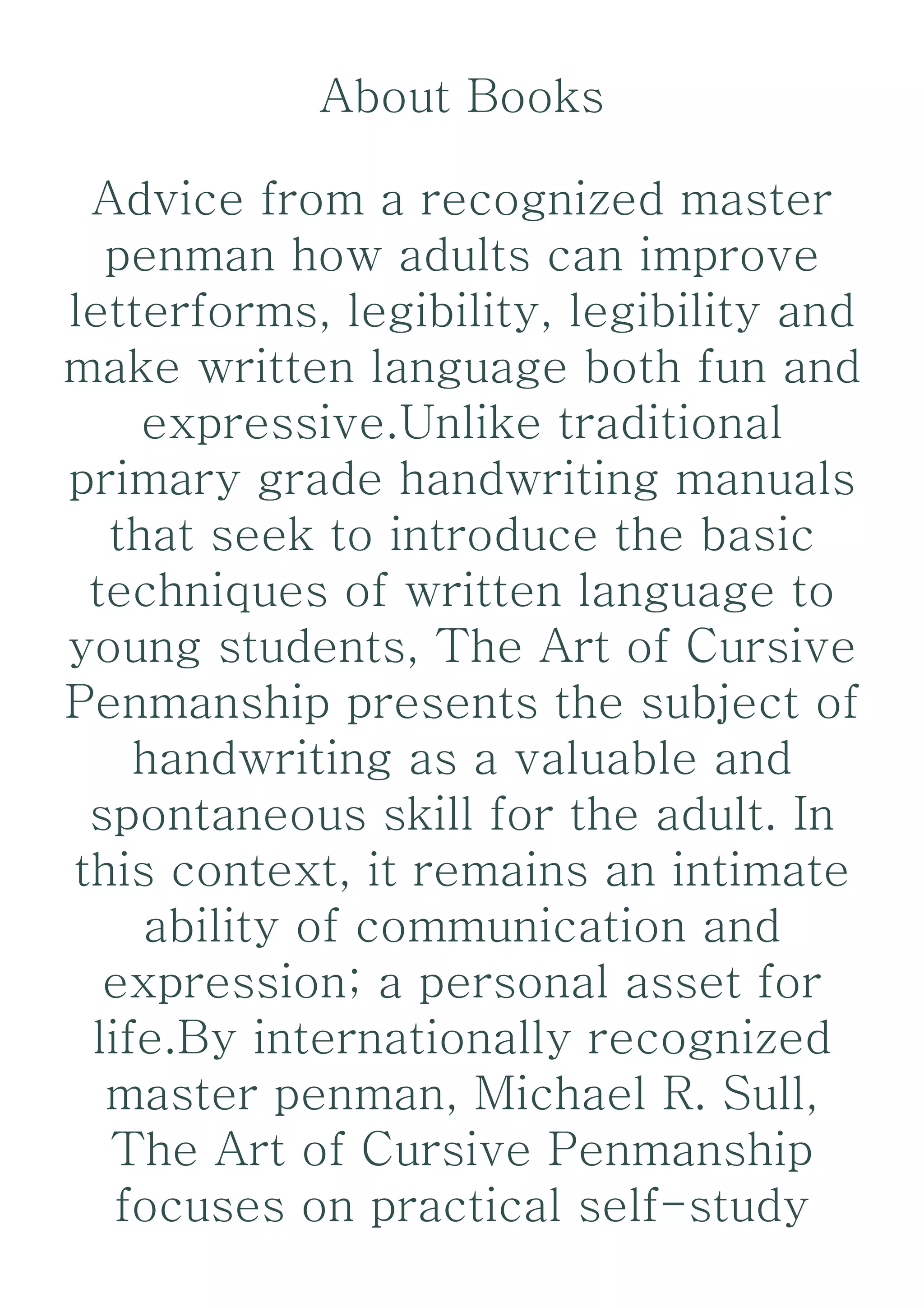 Scarica&Lis The Art of Cursive Penmanship: A Personal Handwriting ...
