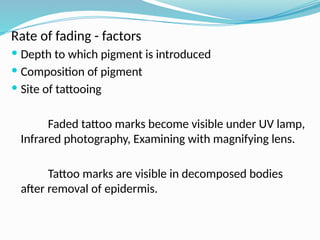 SCARS & TATTOO MARKS IN IDENTIFICATION.pptx