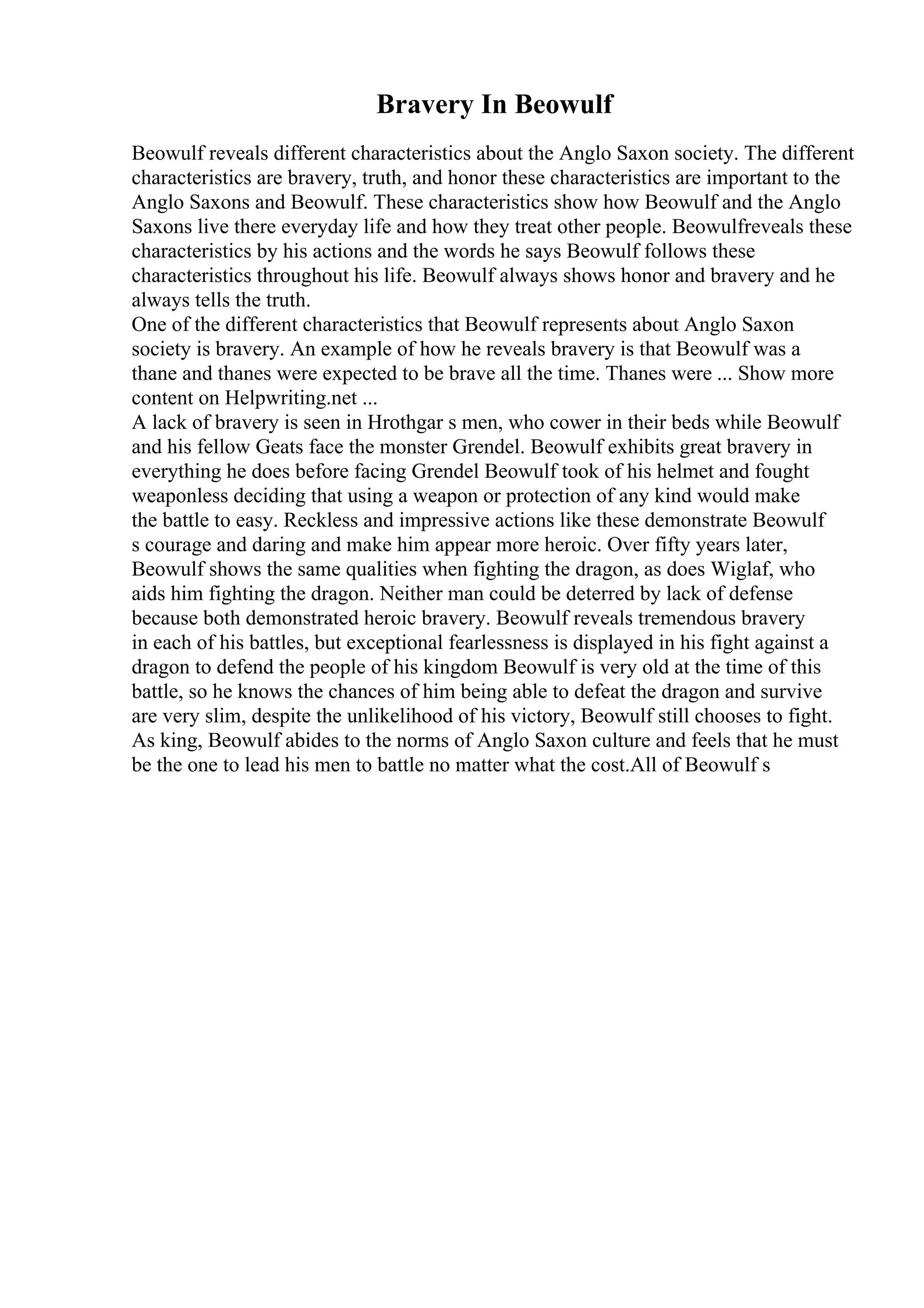 Scary Narrative Essay | PDF