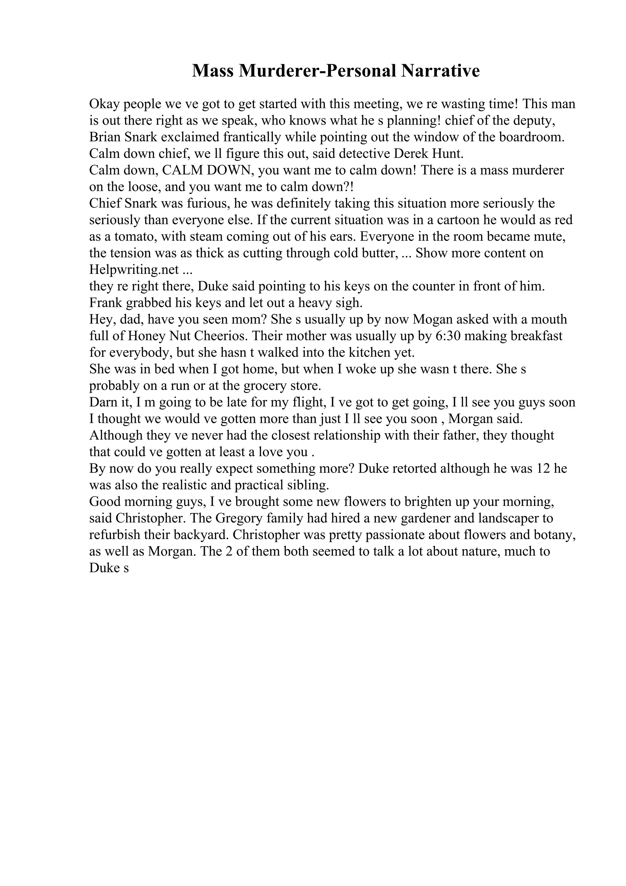 Scary Narrative Essay | PDF