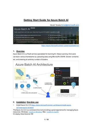 SCasia 2018 MSFT hands on session for Azure Batch AI | PDF