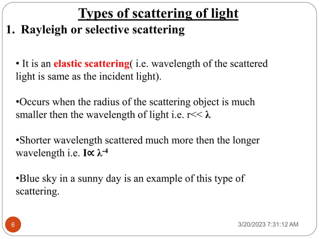 scattering of light.ppt | Physics | Science