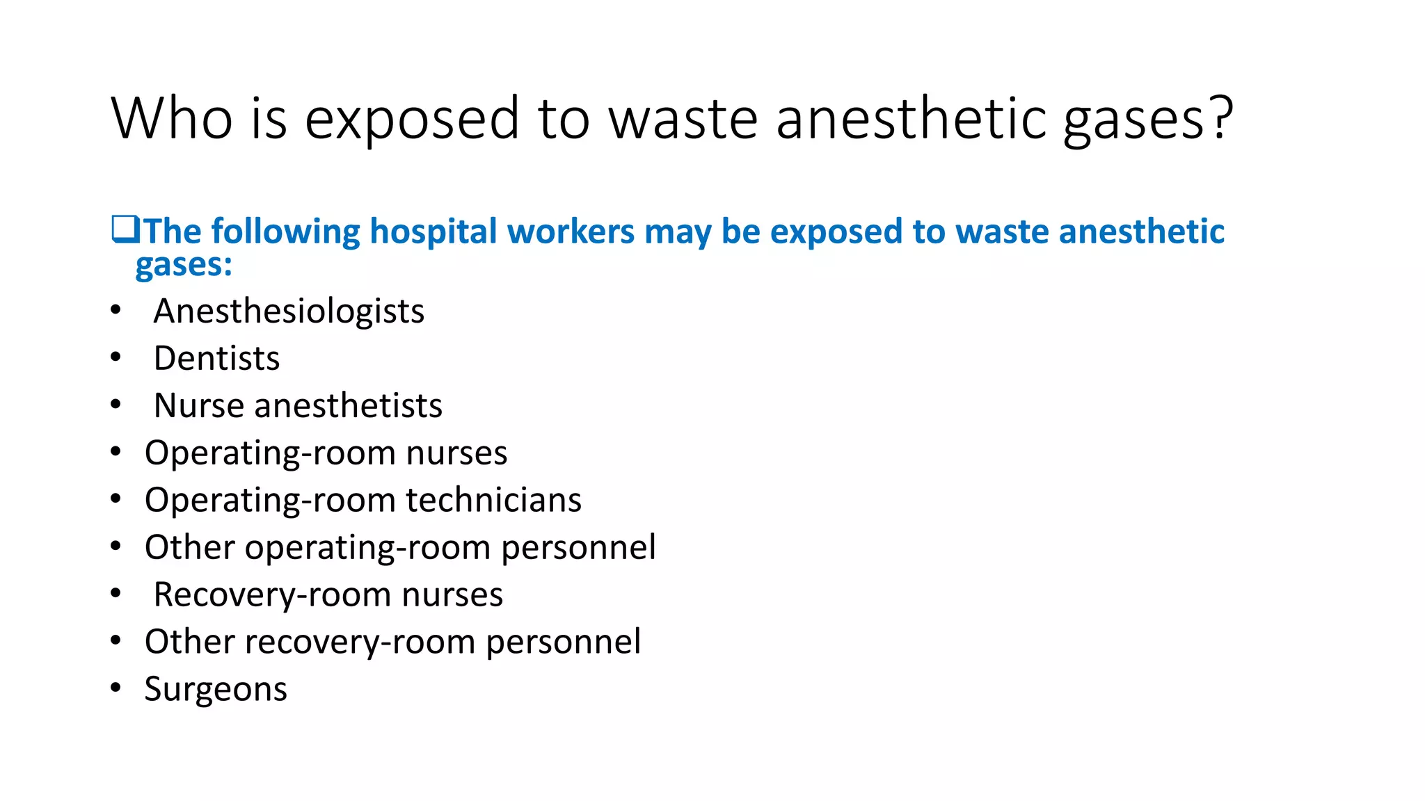 Scavenging of waste anaesthetic gases. | PPTX