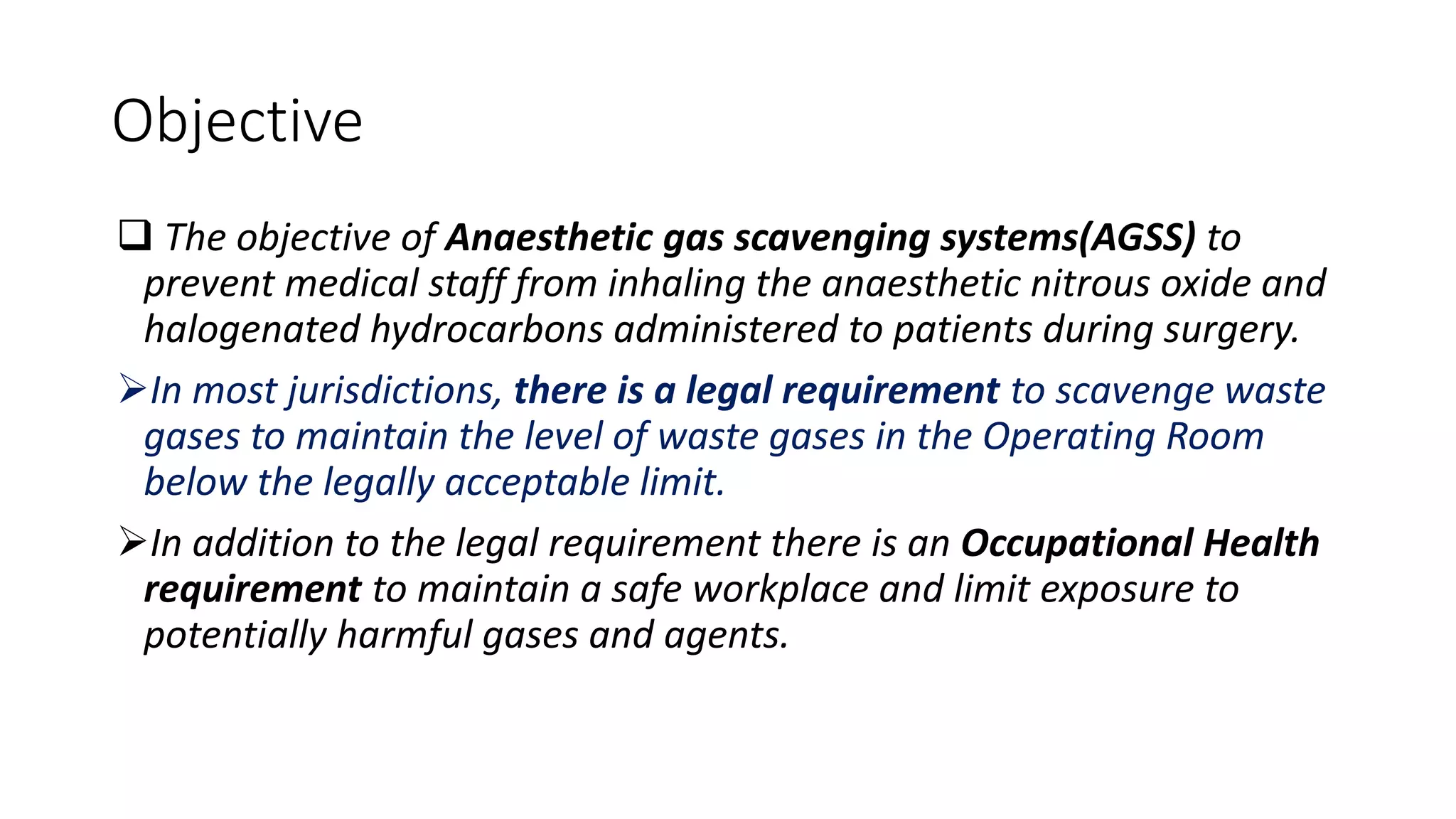 Scavenging of waste anaesthetic gases. | PPTX