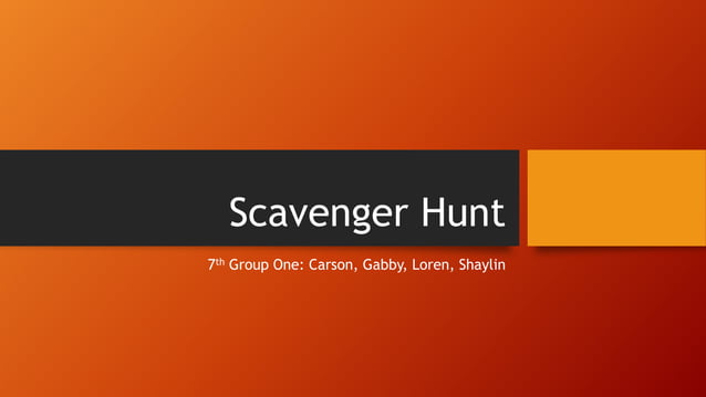 Scavenger hunt | PPT