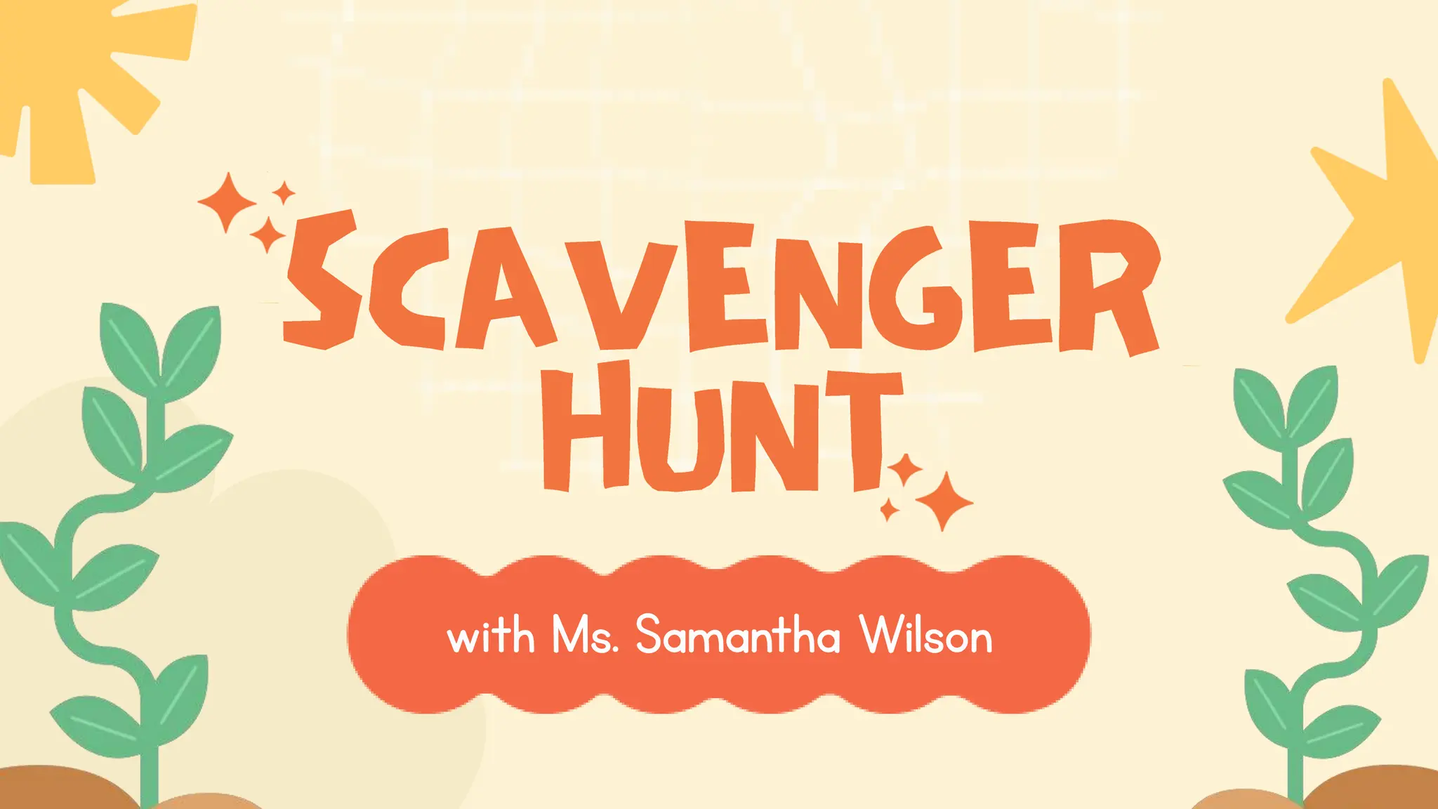 Scavenger Hunt Education Game Presentation in Yellow and Orange Fun ...