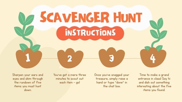 Scavenger Hunt Education Game Presentation in Yellow and Orange Fun ...