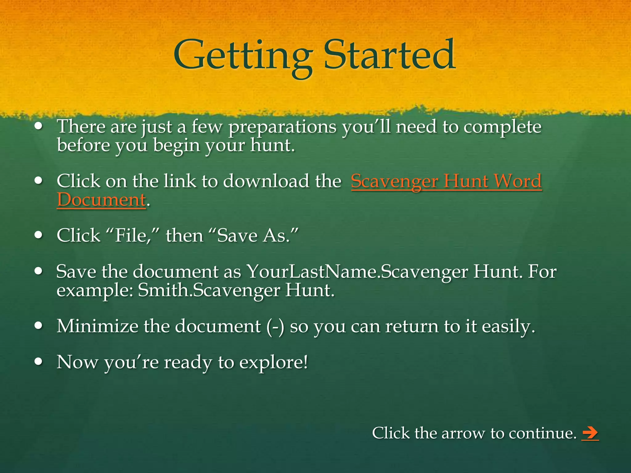 Scavenger hunt ppt | PPTX