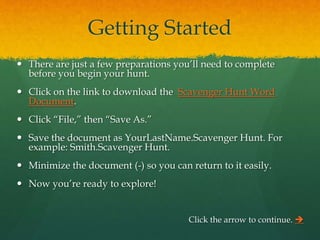 Scavenger hunt ppt | PPTX