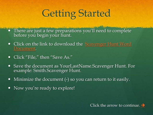 Scavenger hunt ppt | PPTX