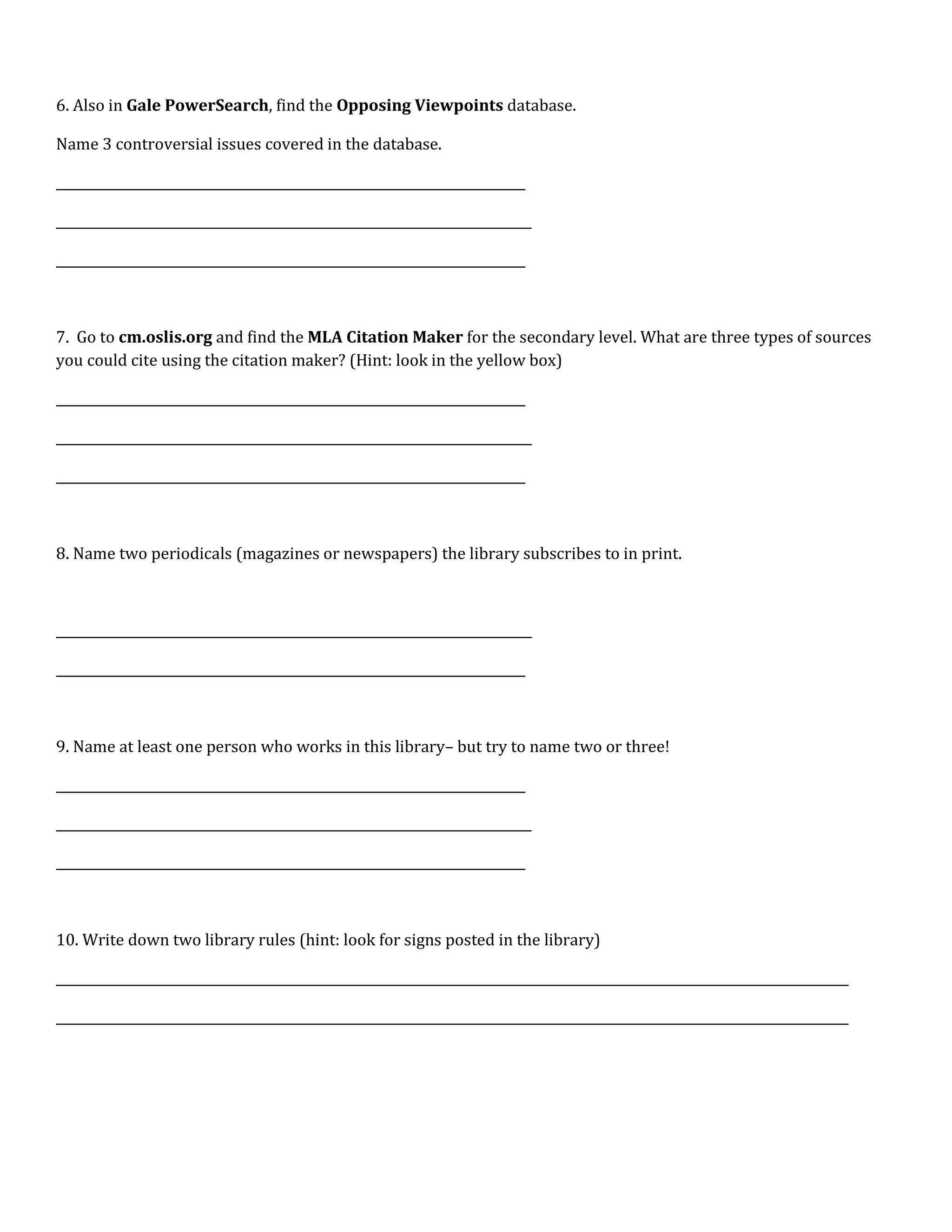 Scavenger Hunt | DOCX