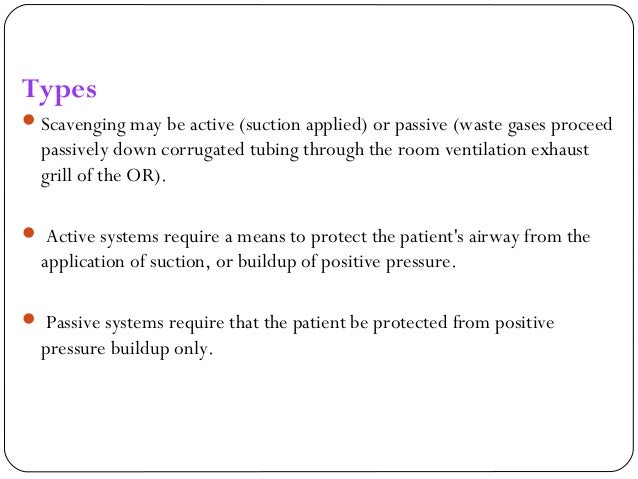 Scavenging system in operating room