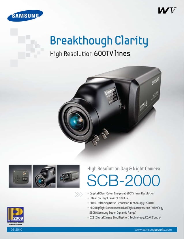 Samsung Techwin SCB-2000 Data Sheet | PDF