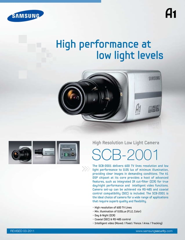 Samsung Techwin SCB-2001 Data Sheet | PDF
