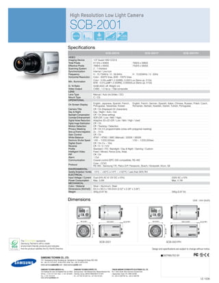 Samsung Techwin SCB-2001 Data Sheet | PDF