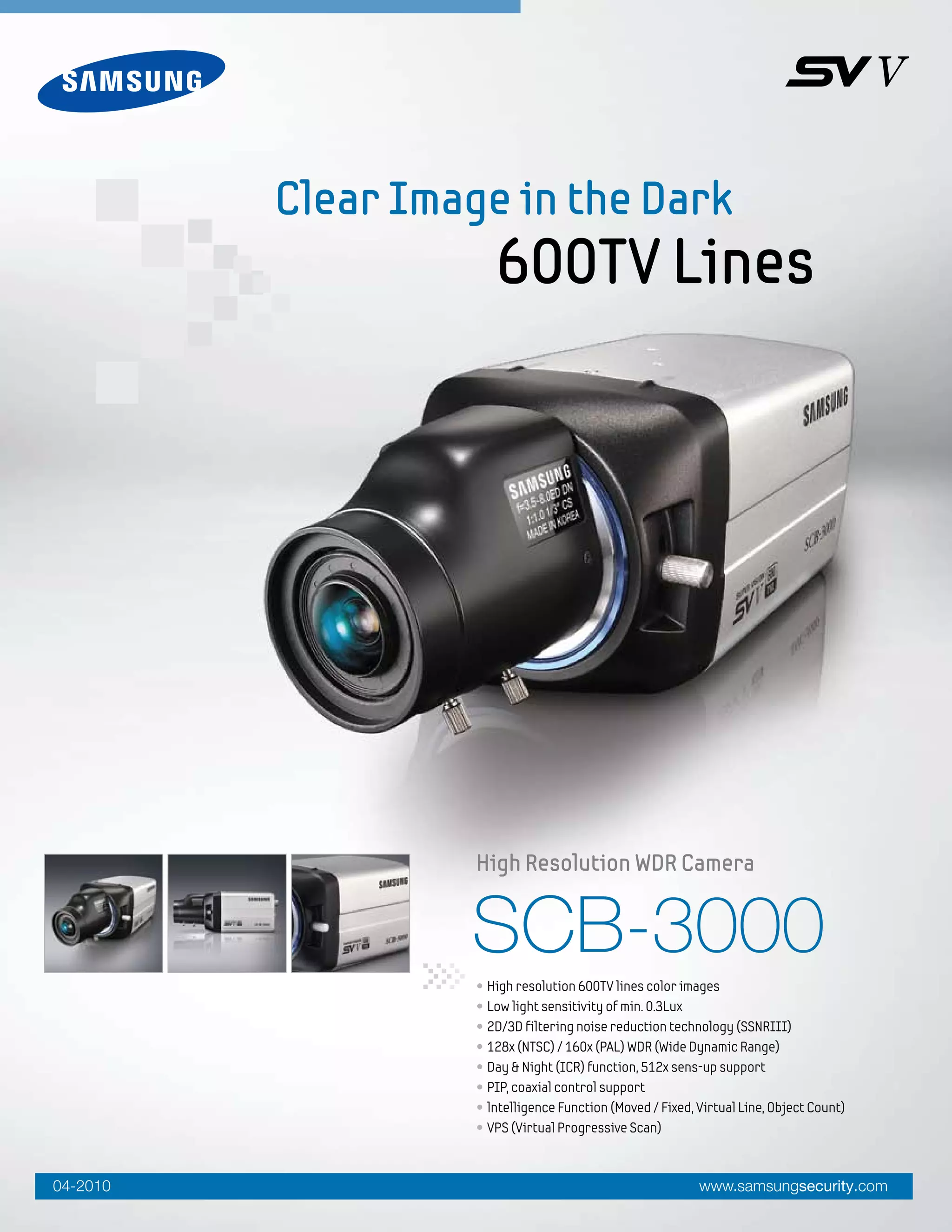 Samsung Techwin SCB-3000 Data Sheet | PDF
