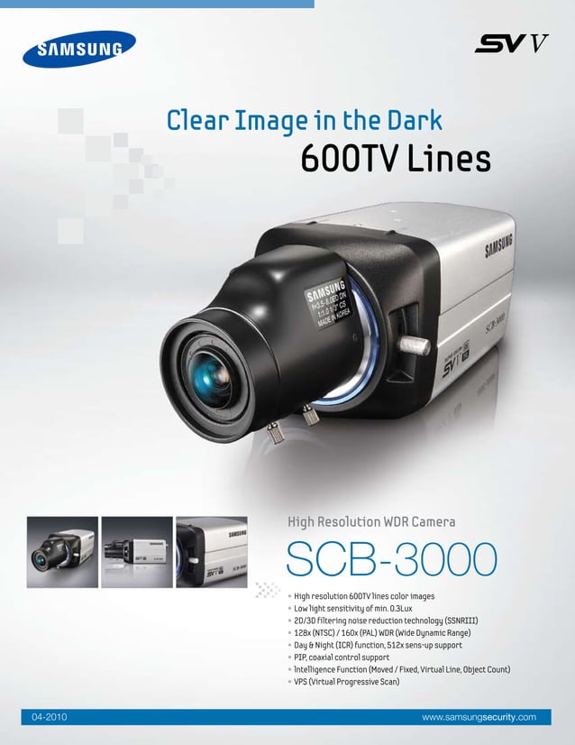 Samsung Techwin SCB-3000 Data Sheet | PDF