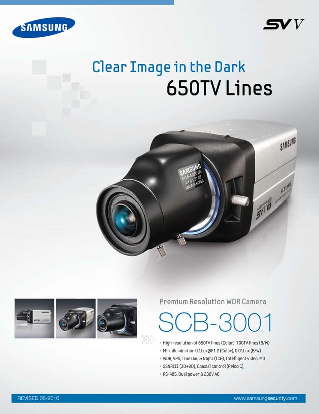 Samsung Techwin SCB-3001 Data Sheet | PDF