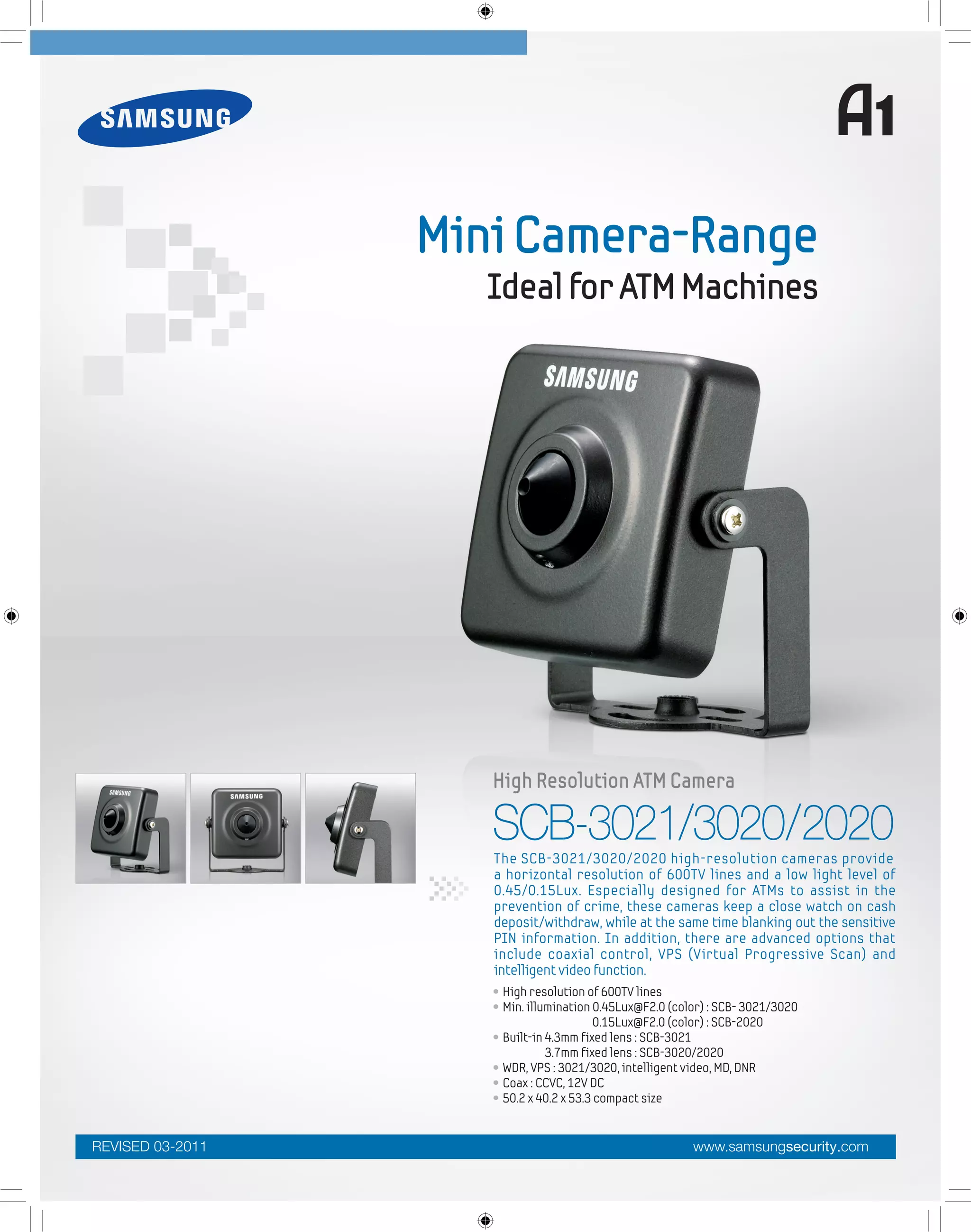 Samsung Techwin SCB-3020 Data Sheet | PDF