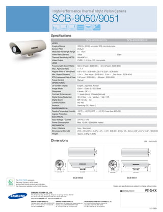 Samsung Techwin SCB-9050 Data Sheet | PDF
