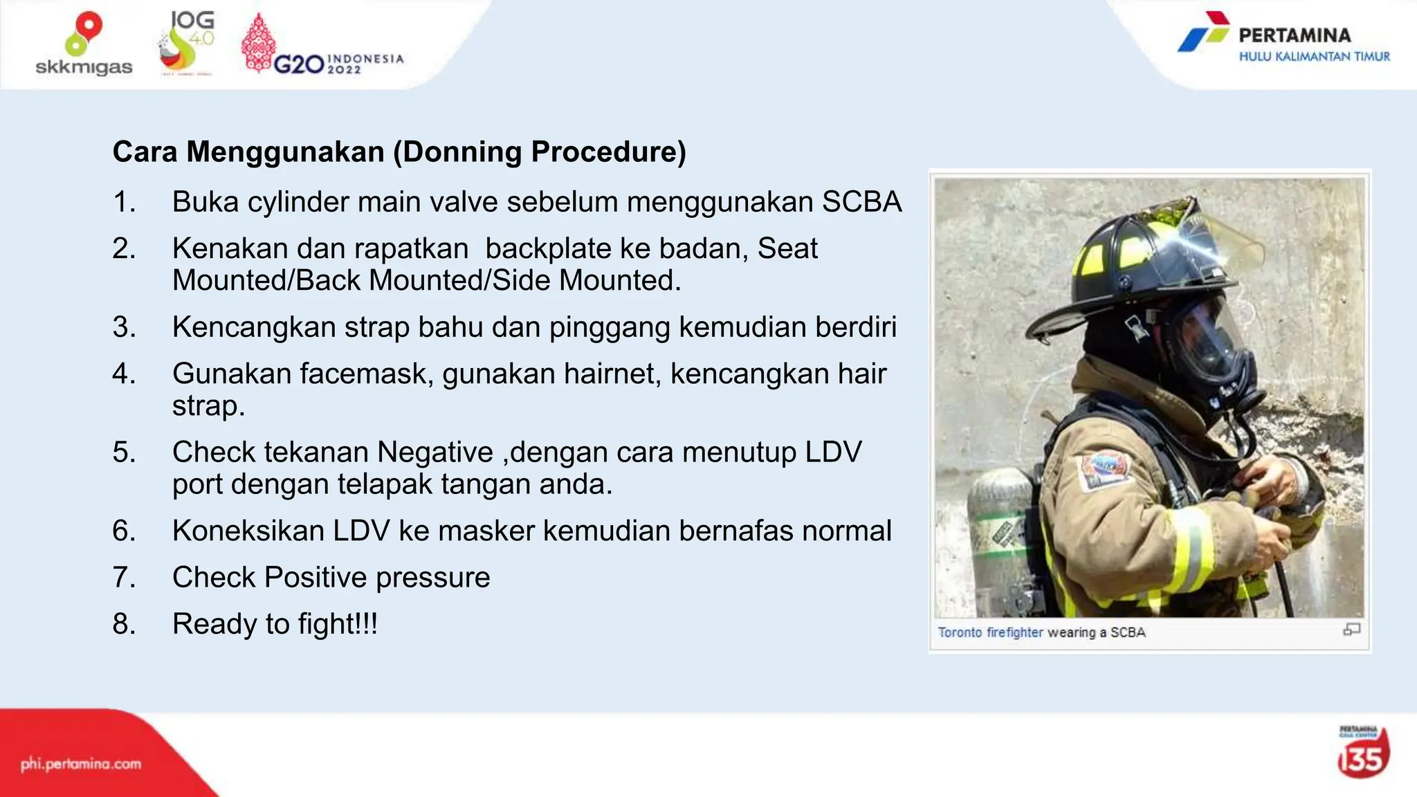 SCBA (SELF CONTAIN BREATHING APPARATUS) & DONNING FIRE SUIT GEAR.pptx