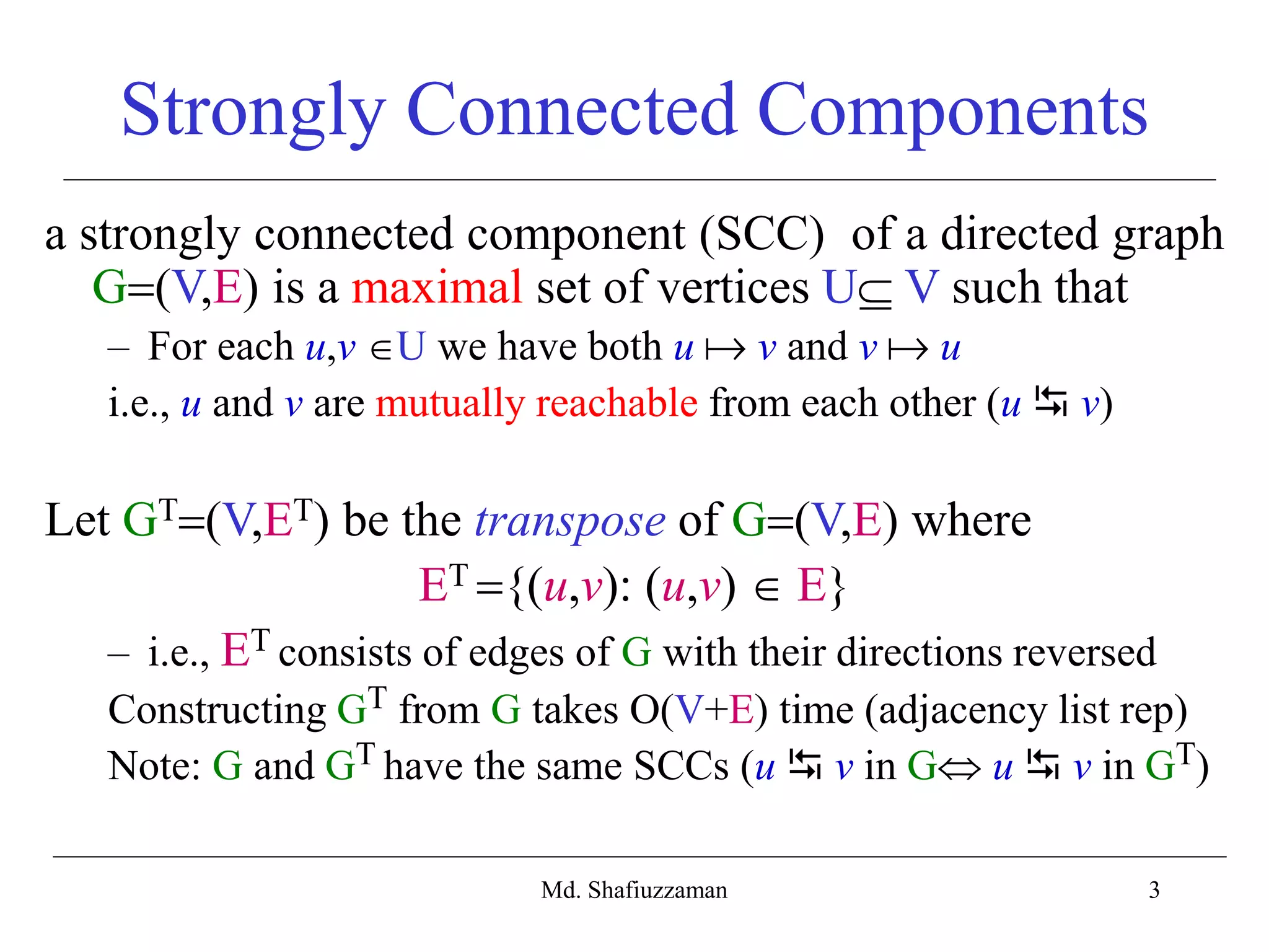 Strongly Connected Components | PPT
