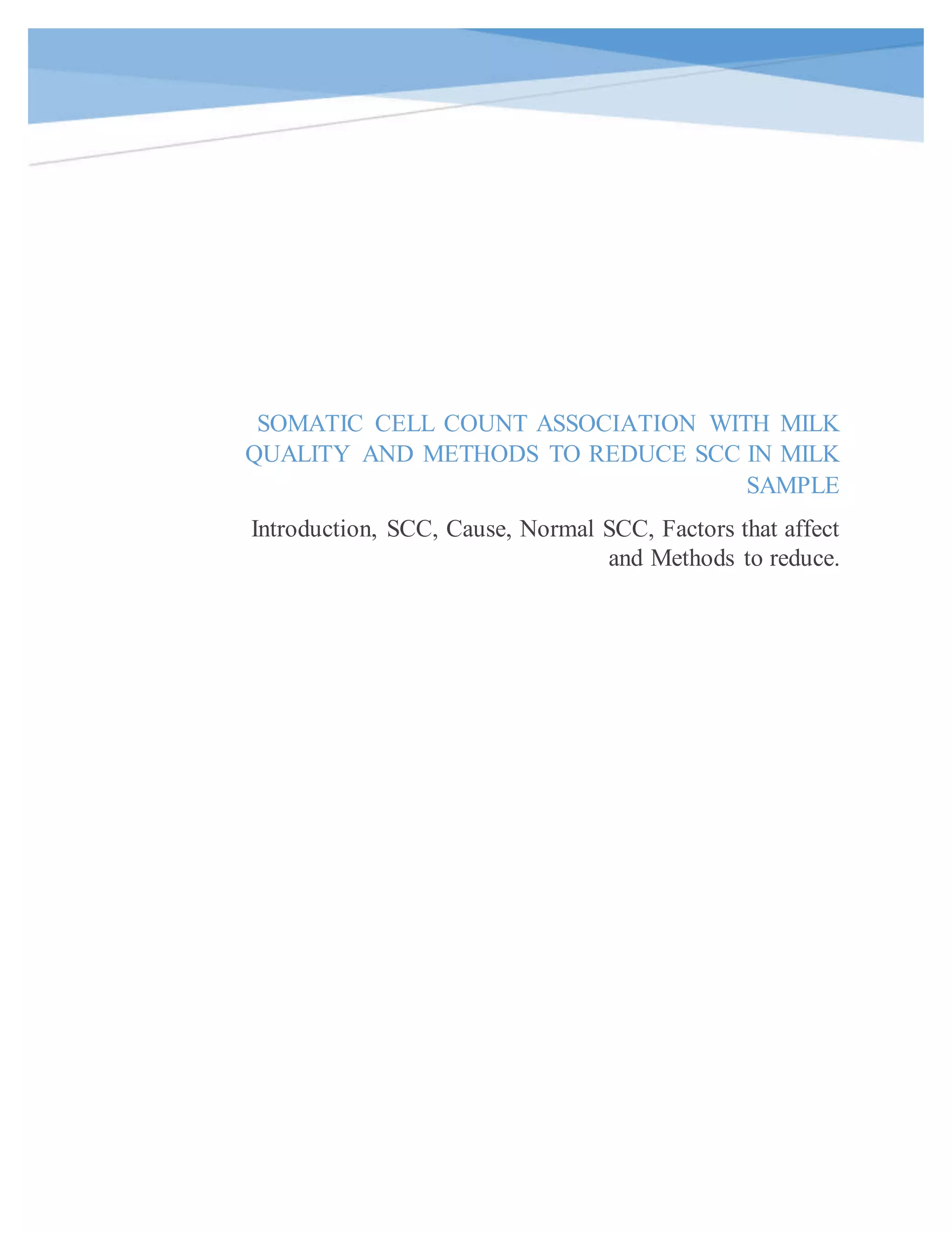 Somatic cell association with milk quality | DOCX