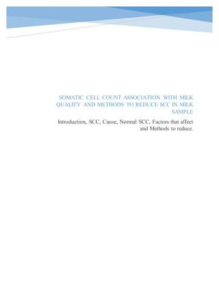 Somatic cell association with milk quality | DOCX