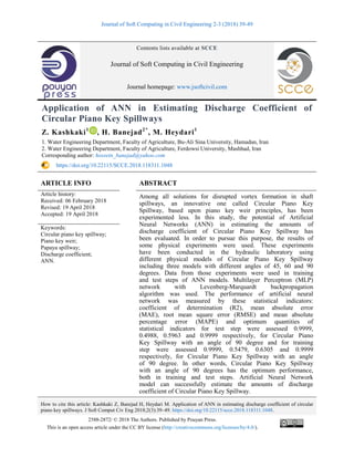Application of ANN in Estimating Discharge Coefficient of Circular ...