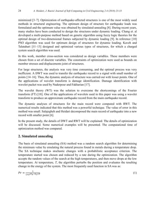 Optimum Design of Structures for Seismic Loading by Simulated Annealing Using Wavelet Transform ...