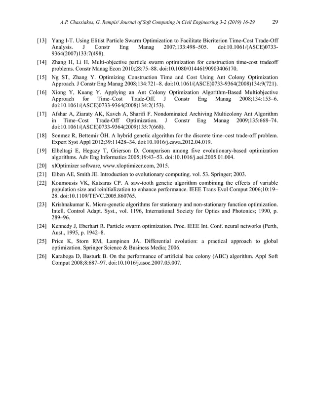 Evolutionary Algorithm Performance Evaluation in Project Time-Cost ...