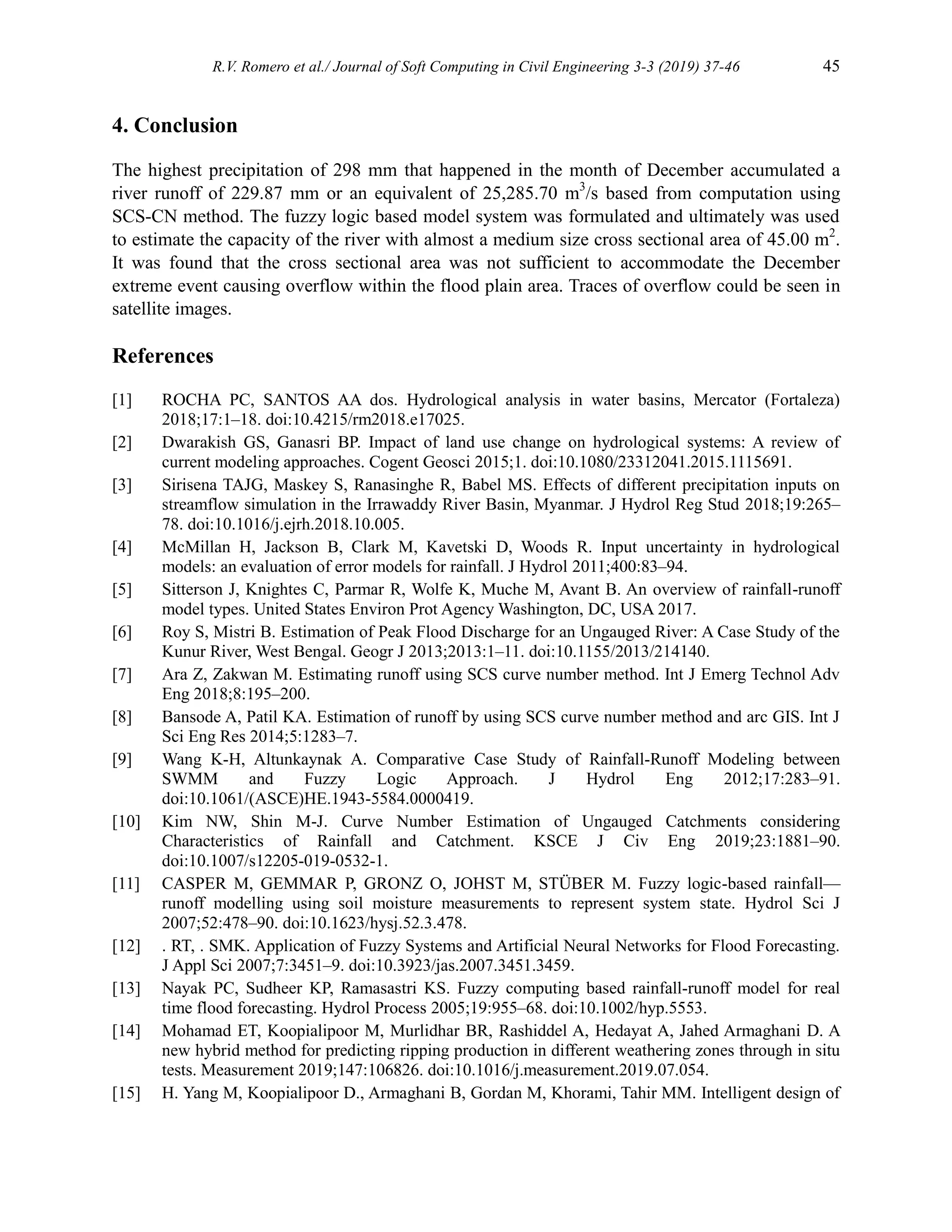 Estimating Channel Cross Section Runoff Overflow Using Fuzzy Rule Based ...