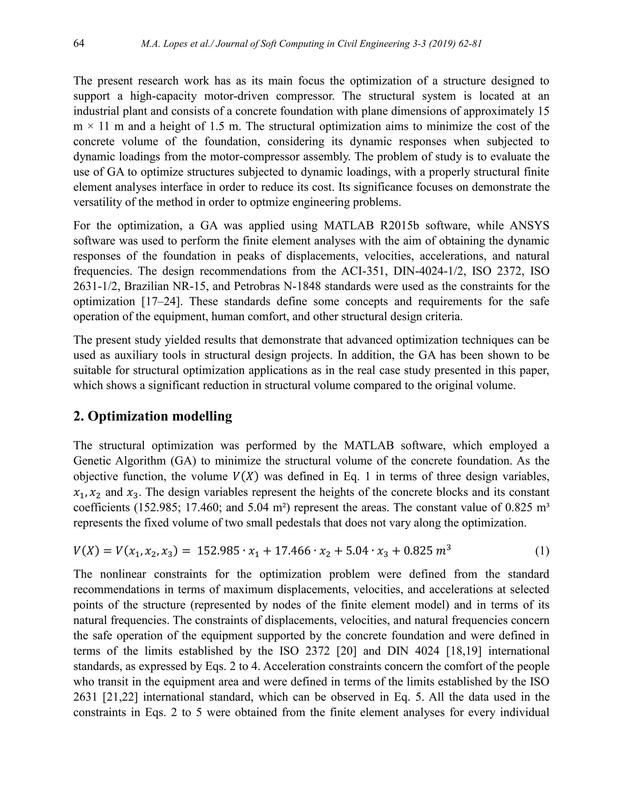 Structural Optimization of Concrete Volume for Machine Foundation Using ...