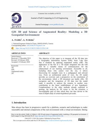GIS 3D and Science of Augmented Reality: Modeling a 3D Geospatial ...