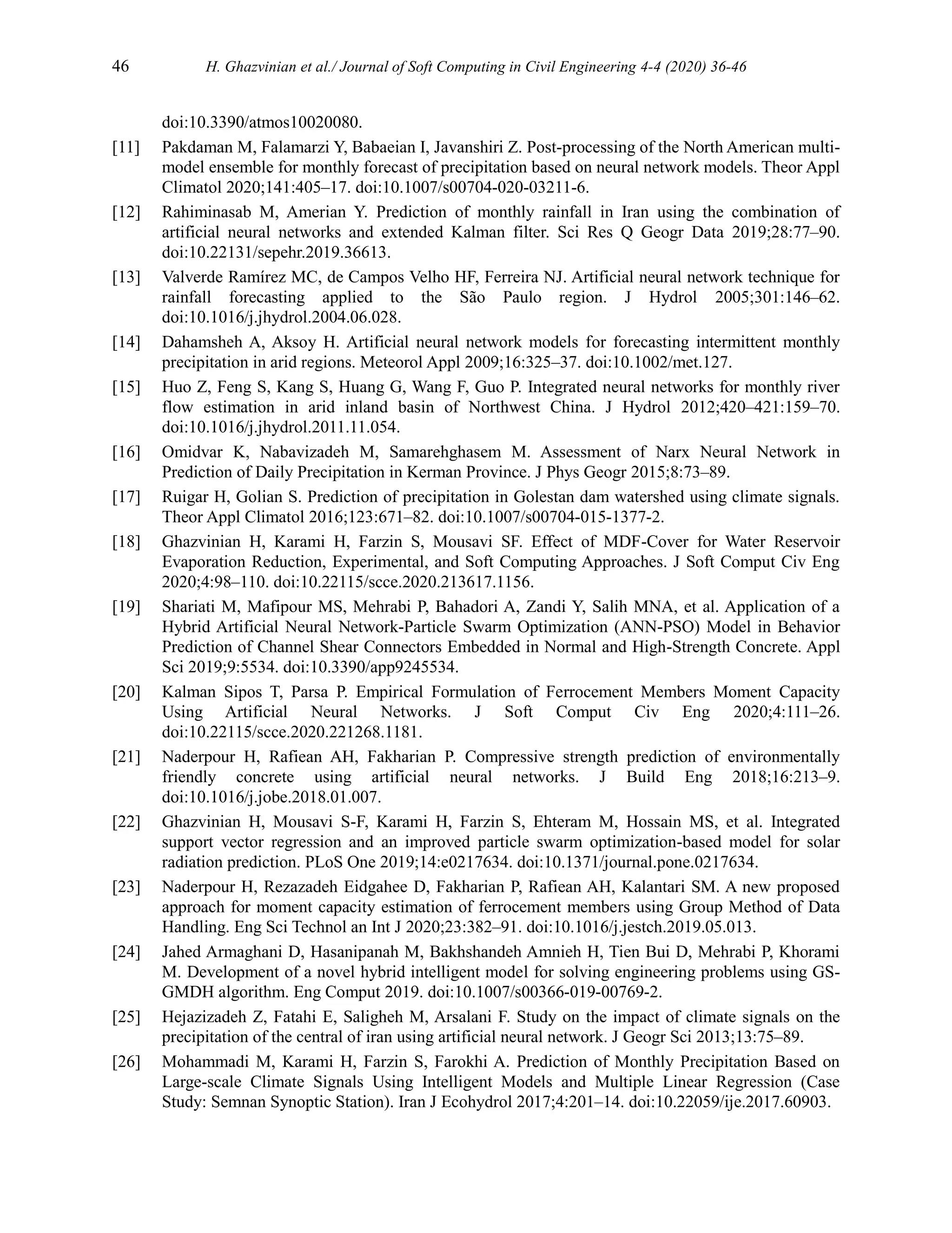 Simulation of Monthly Precipitation in Semnan City Using ANN Artificial ...