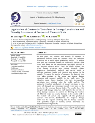 Application of Contourlet Transform in Damage Localization and Severity ...
