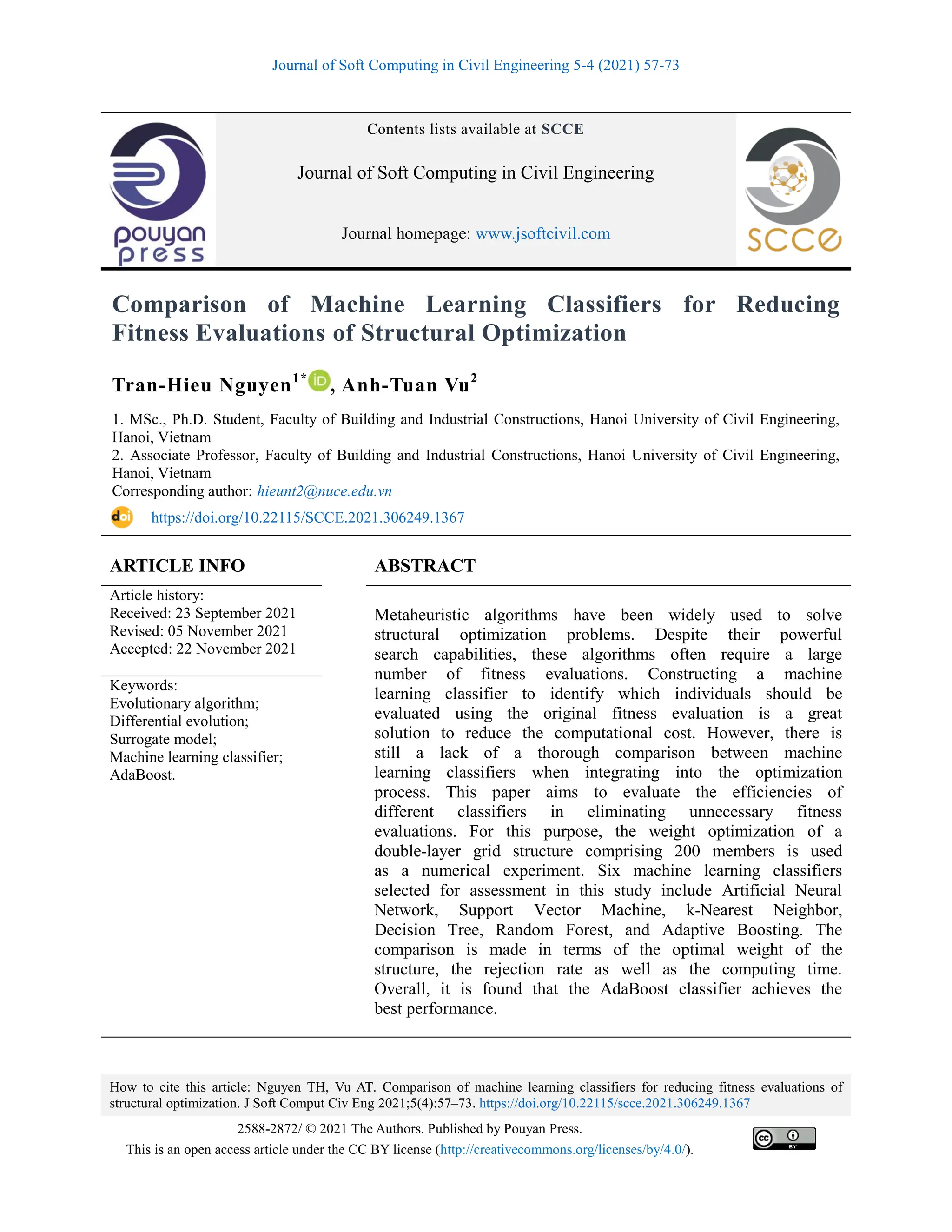 Comparison of Machine Learning Classifiers for Reducing Fitness ...