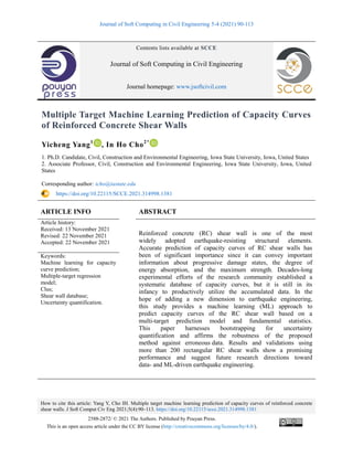 Multiple Target Machine Learning Prediction of Capacity Curves of ...