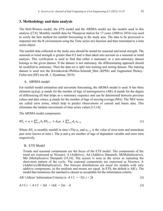 Assessment of Statistical Models for Rainfall Forecasting Using Machine ...