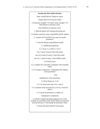 Assessment of Statistical Models for Rainfall Forecasting Using Machine ...