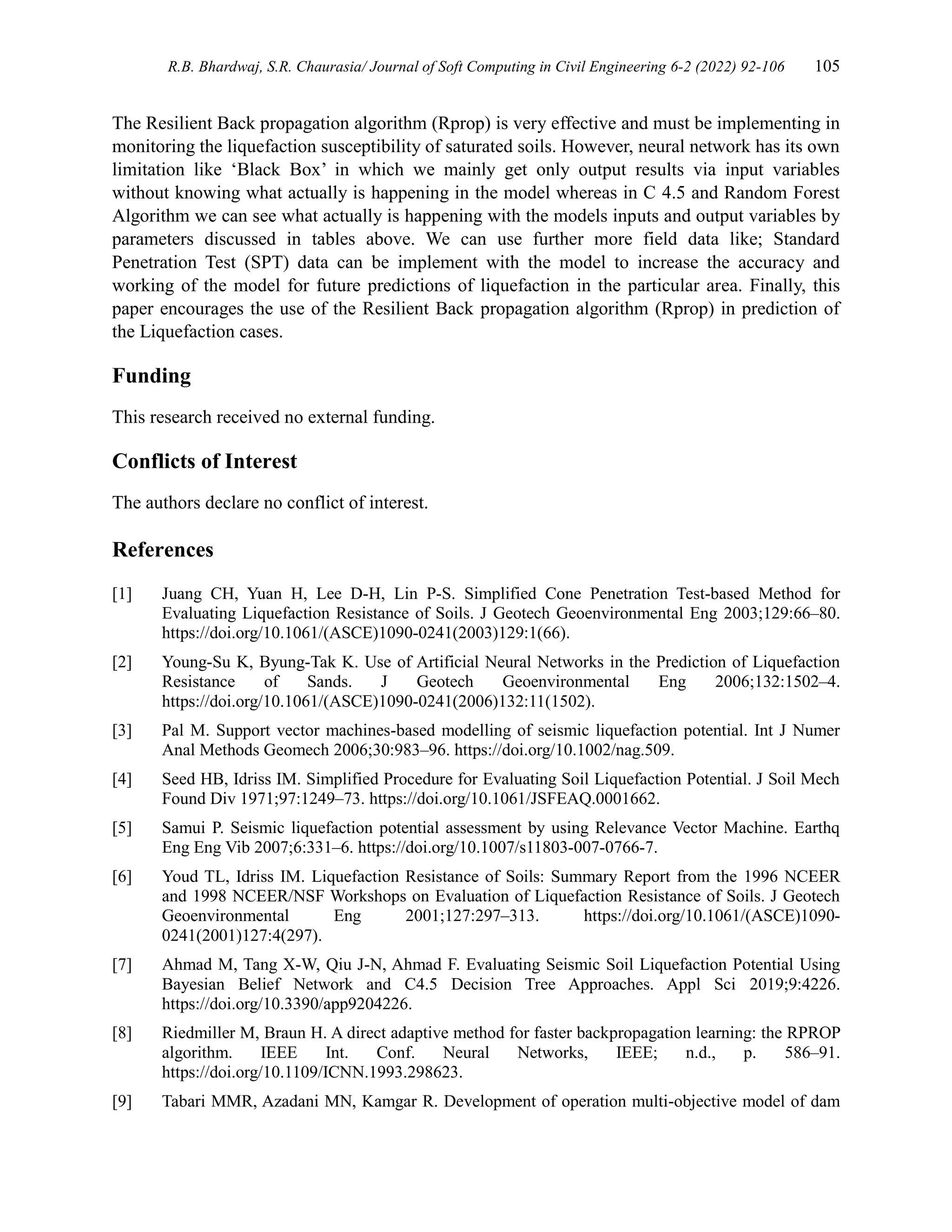 Use of ANN, C4.5 and Random Forest Algorithm in the Evaluation of Seismic Soil Liquefaction | PDF