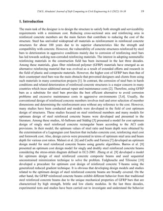 Optimization of Concrete Beams Reinforced with GFRP Bars | PDF