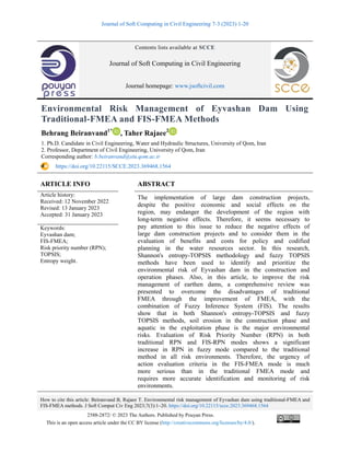 Environmental Risk Management of Eyvashan Dam Using Traditional-FMEA ...
