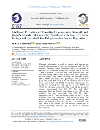 Intelligent Prediction of Unconfined Compressive Strength and Young’s ...
