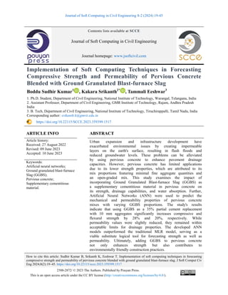 Implementation of Soft Computing Techniques in Forecasting Compressive Strength and Permeability ...